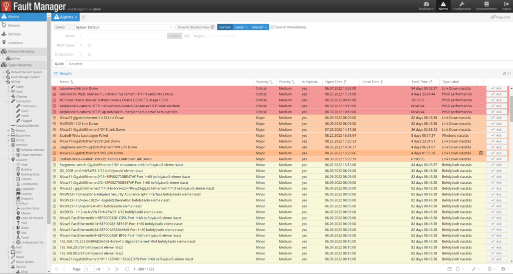 Fault Manager Fault and alarm monitoring - Netvisor